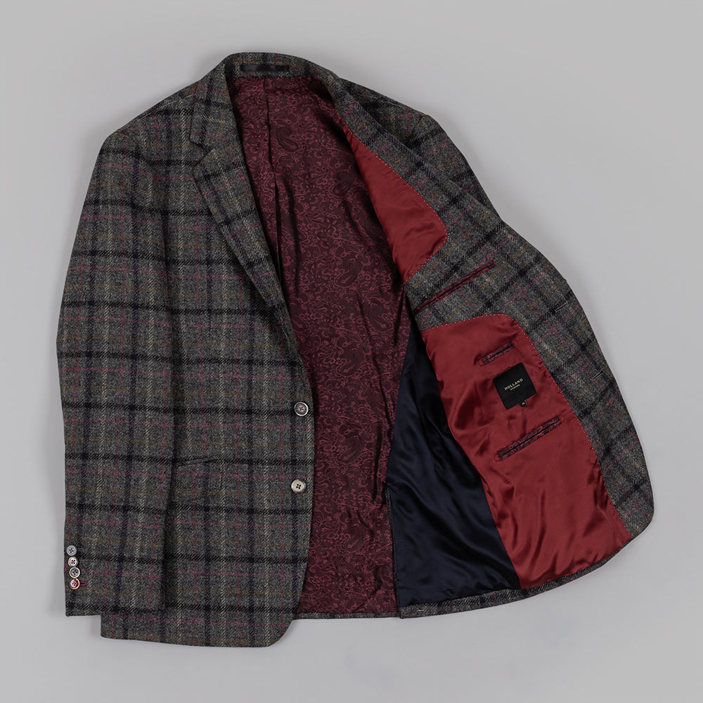 Grey Check Tweed Shetland Wool Blazer – Holland Esquire